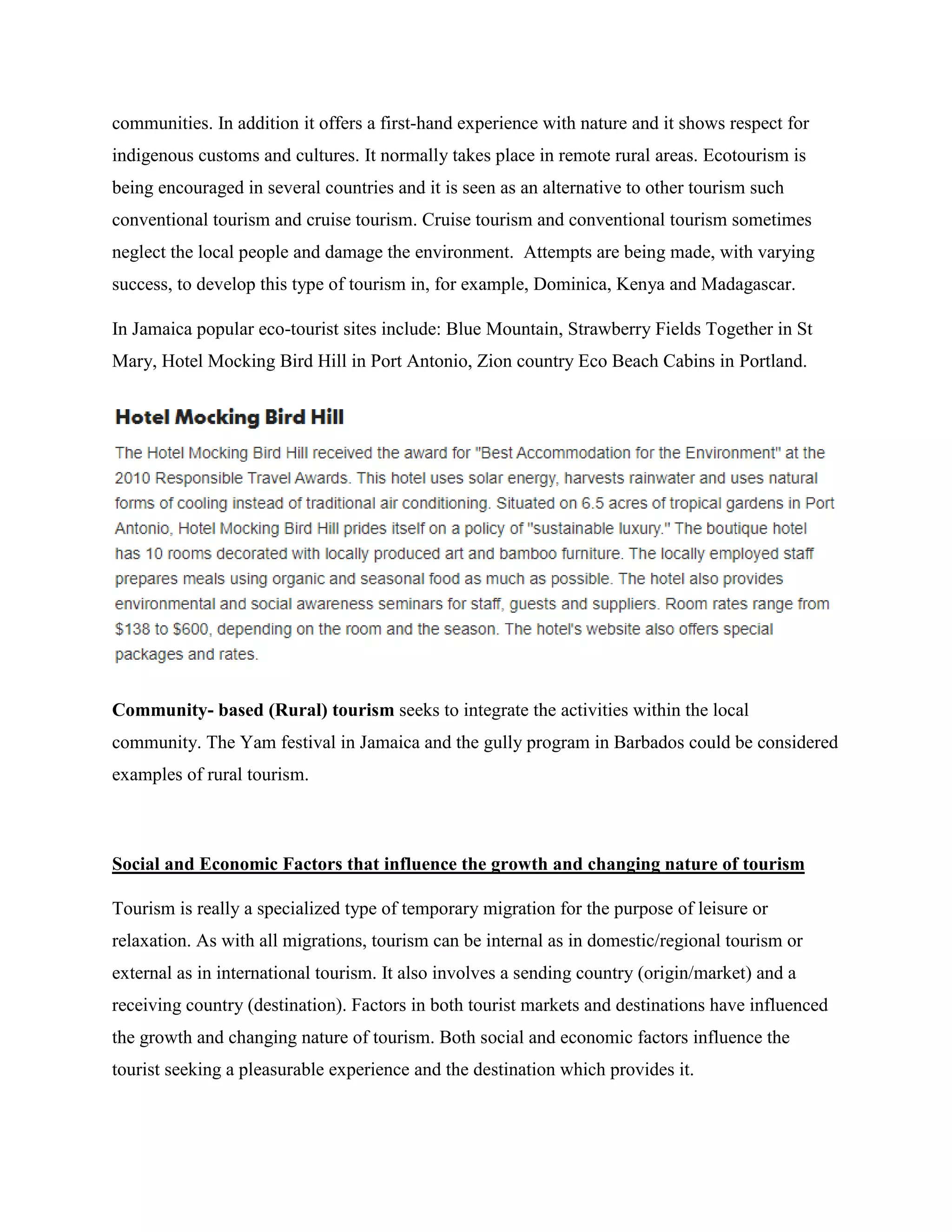 Cape GEOGRAPHY UNIT 2 - MODULE 2 - TOURISM | PDF