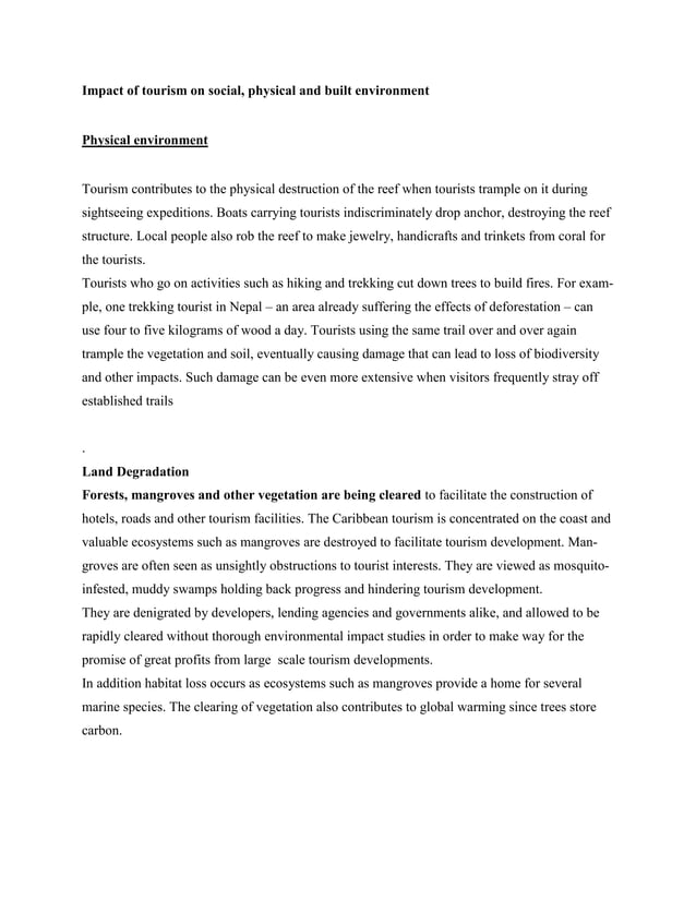 Cape GEOGRAPHY UNIT 2 - MODULE 2 - TOURISM | PDF | Travel Locations ...