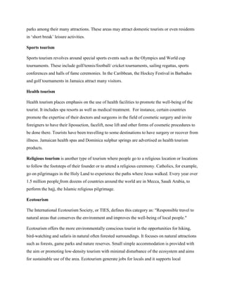 Cape GEOGRAPHY UNIT 2 - MODULE 2 - TOURISM | PDF