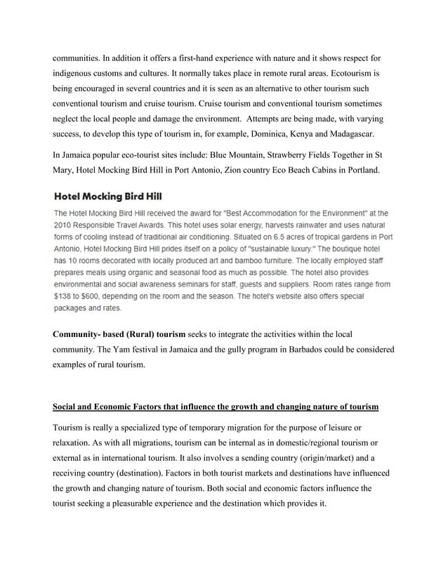 Cape GEOGRAPHY UNIT 2 - MODULE 2 - TOURISM | PDF | Travel Locations ...