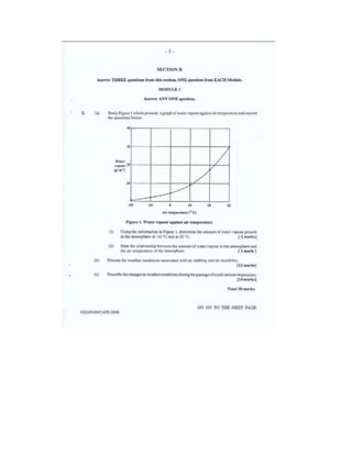 CAPE GEOGRAPHY UNIT 2 PAST PAPER- PAPER 2- 2008 | PDF