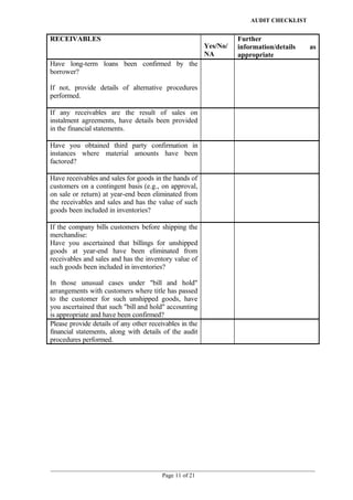 Capex audit checklist | DOC