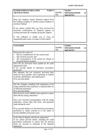 Capex audit checklist | DOC