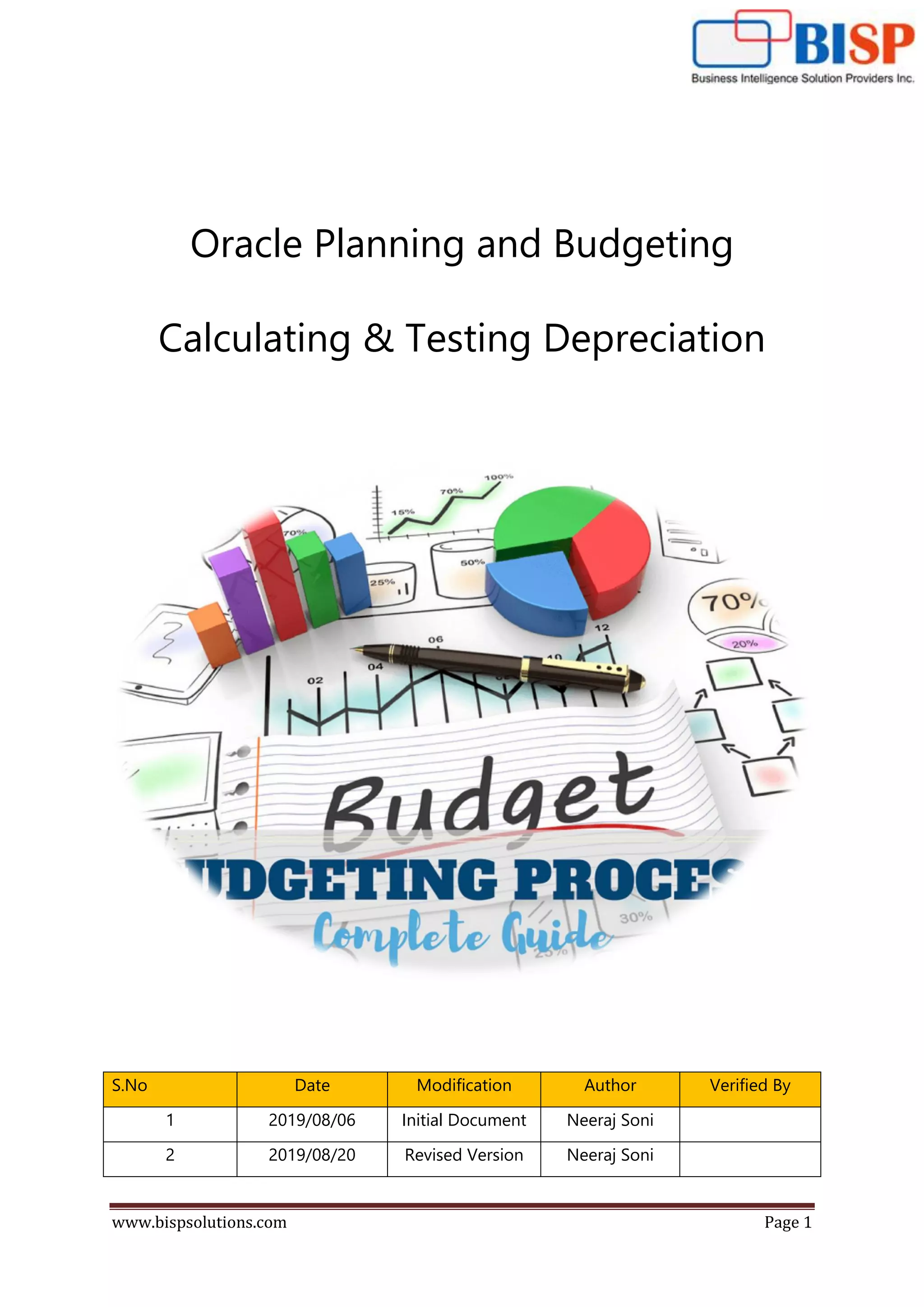 Oracle PBCS Calculating Depreciation | PDF