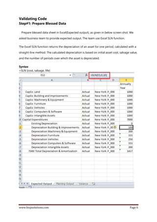 Oracle PBCS Calculating Depreciation | PDF