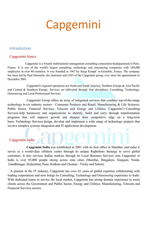 Capgemini | PDF