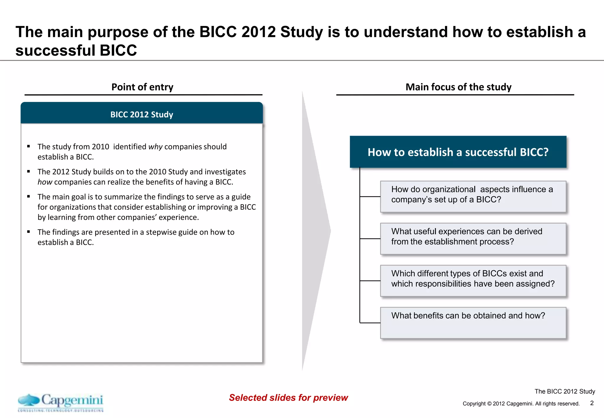 Capgemini bicc study 2012 preview | PPTX