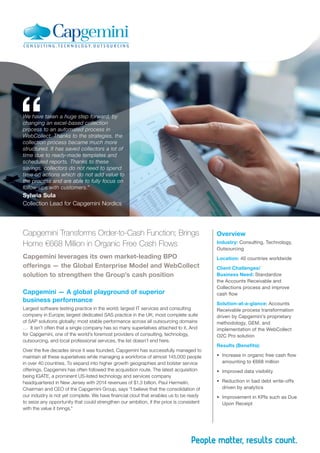 Capgemini Brings Home €668m in Organic Free Cash Flows by Transforming ...