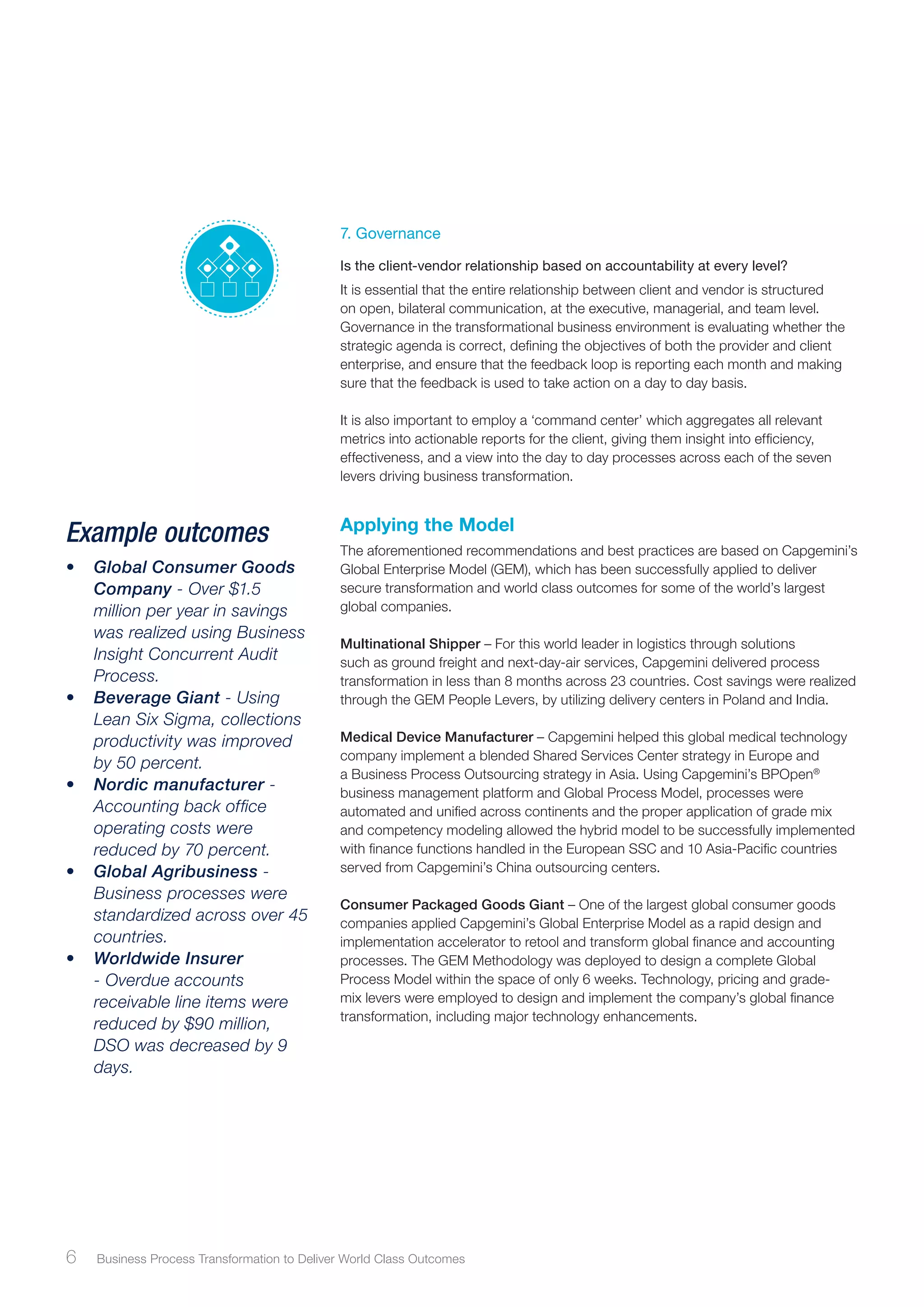 Cap gemini business process transformation to deliver world class ...