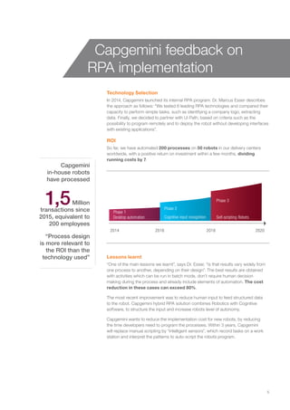 Capgemini Consulting RPA: the next revolution of Corporate Functions | PDF