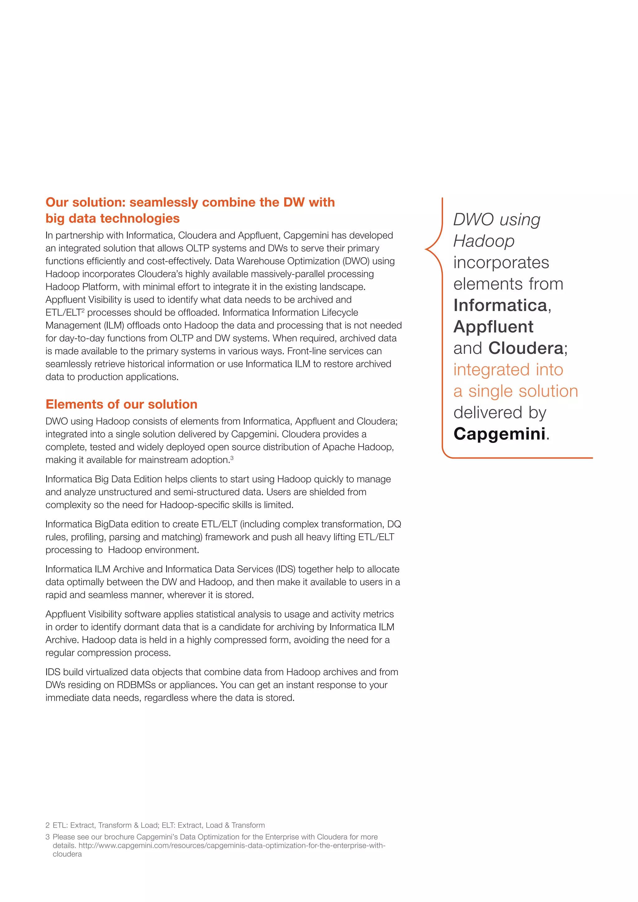 Capgemini Data Warehouse Optimization Using Hadoop | PDF