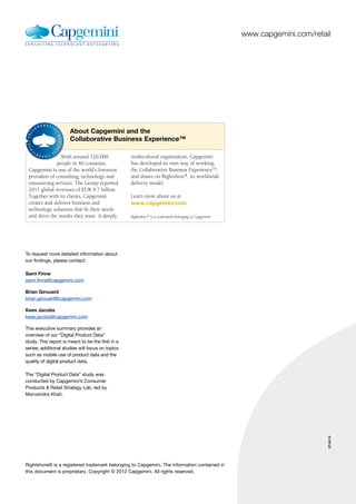 Capgemini Digital Product Data Study | PDF