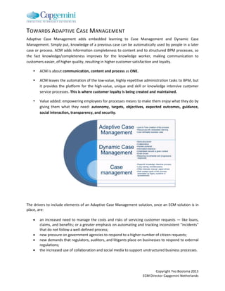 Paper Dynamic Case Management by Capgemini ECM, Yvo Booisma | PDF ...