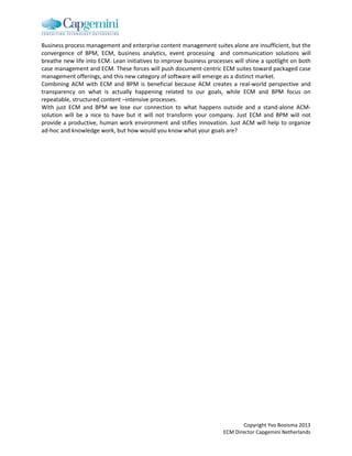 Paper Dynamic Case Management by Capgemini ECM, Yvo Booisma | PDF ...