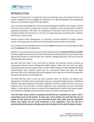 Paper Dynamic Case Management by Capgemini ECM, Yvo Booisma | PDF ...