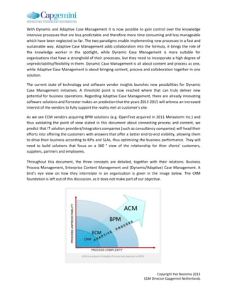 Paper Dynamic Case Management by Capgemini ECM, Yvo Booisma | PDF ...