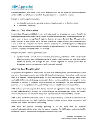 Paper Dynamic Case Management by Capgemini ECM, Yvo Booisma | PDF ...