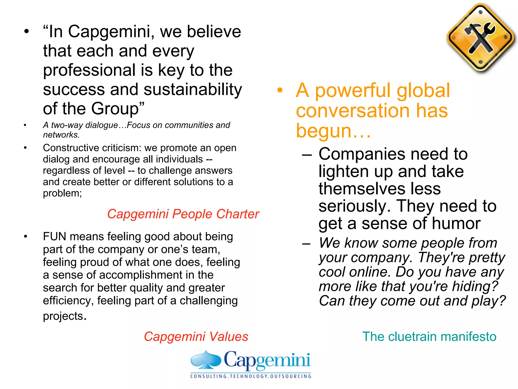 Capgemini experience | PPT