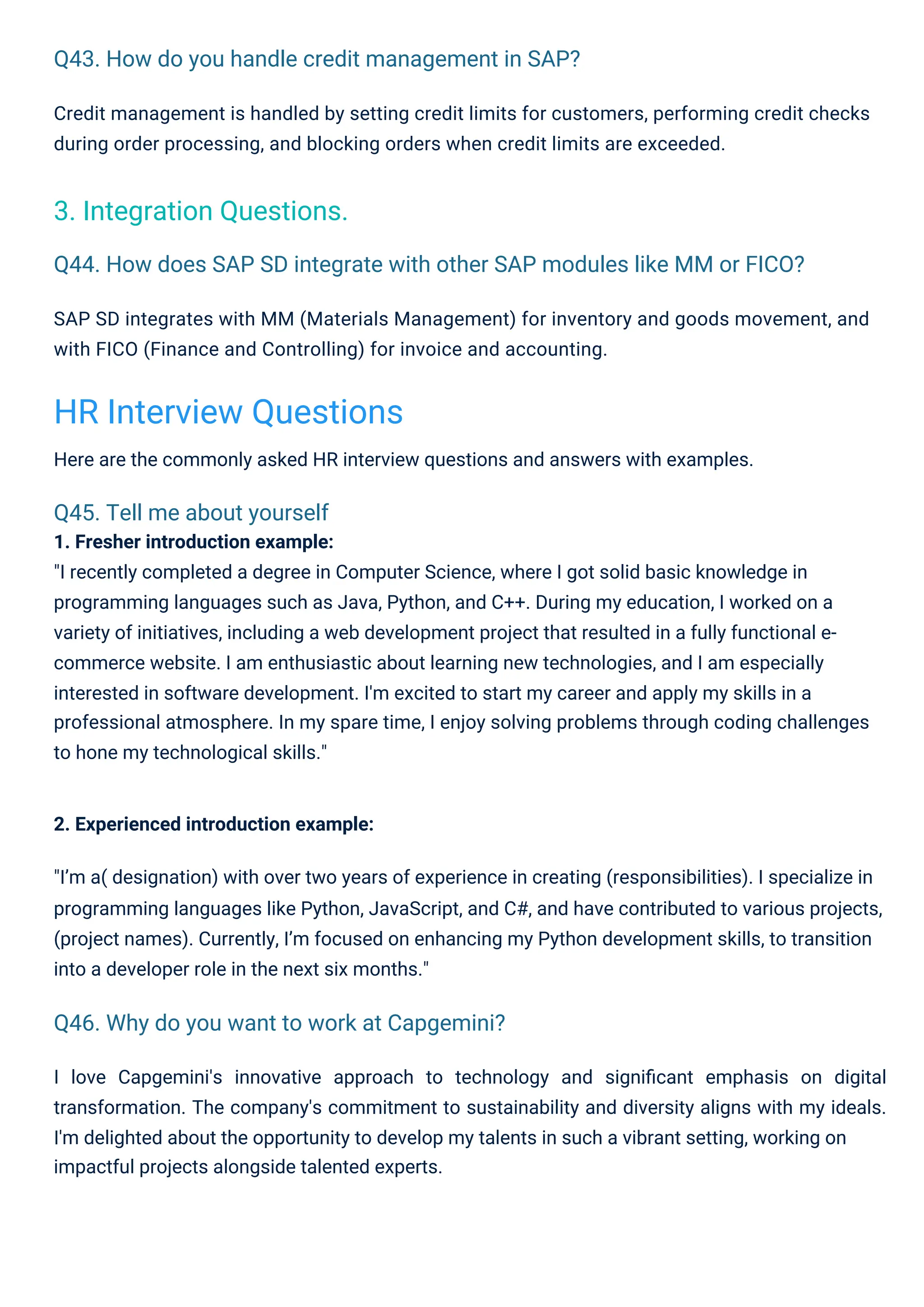 Capgemini Interview Questions By ScholarHat | PDF