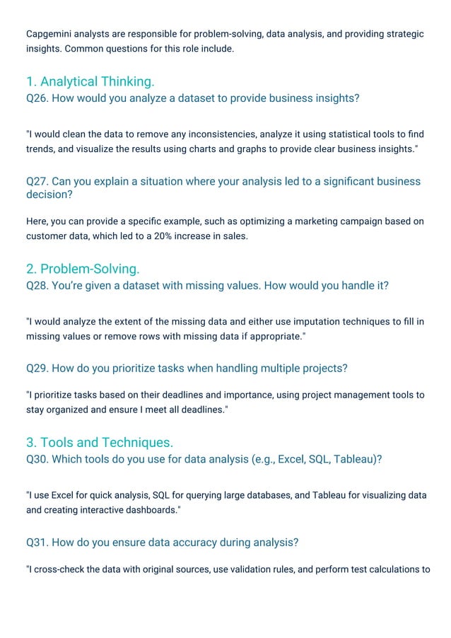 Capgemini Interview Questions By ScholarHat | PDF
