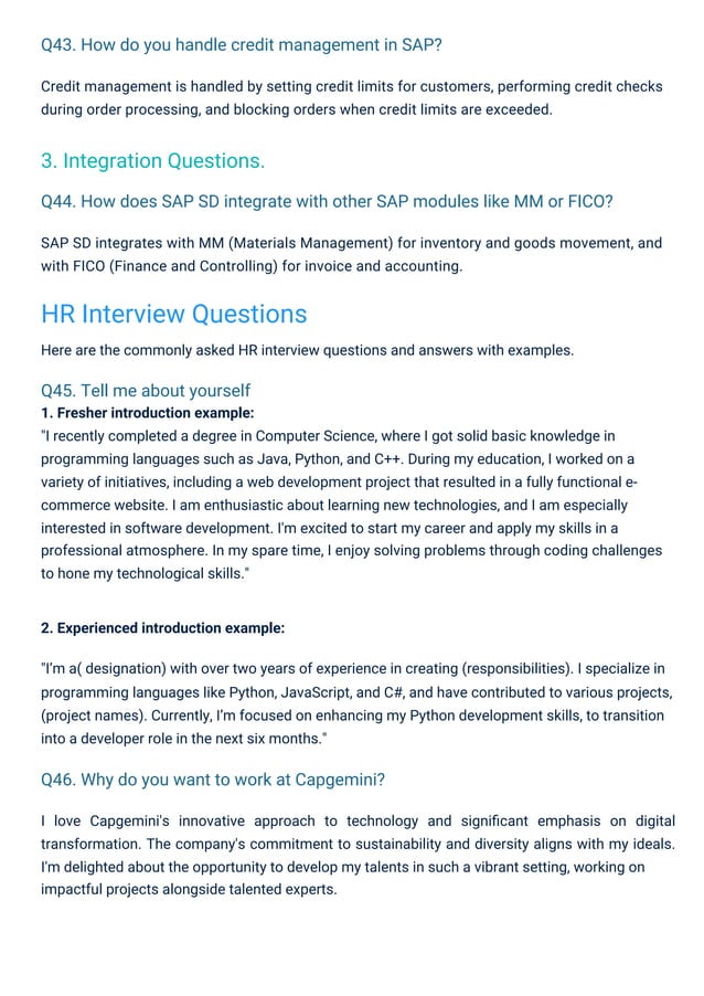 Capgemini Interview Questions By ScholarHat | PDF