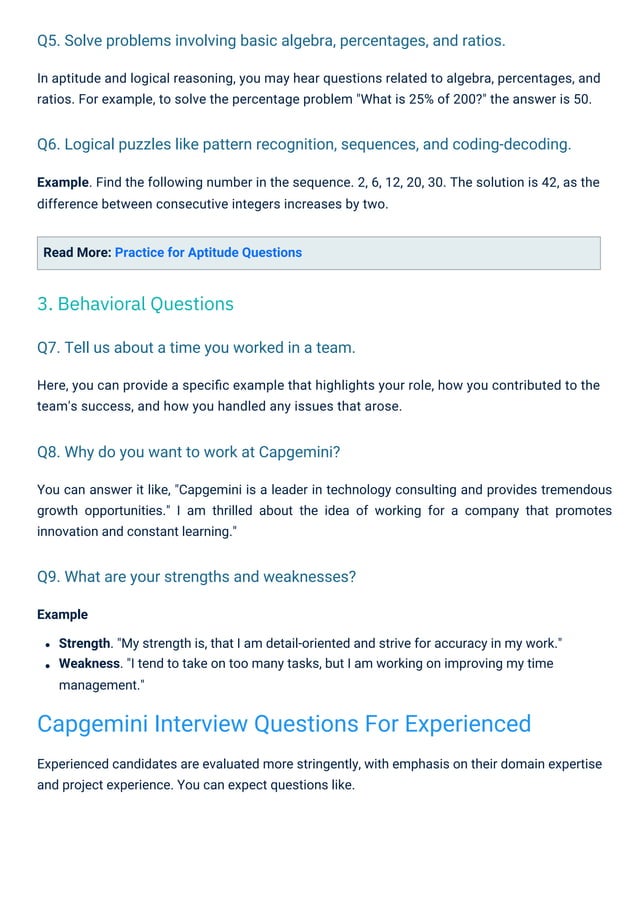 Capgemini Interview Questions By ScholarHat | PDF