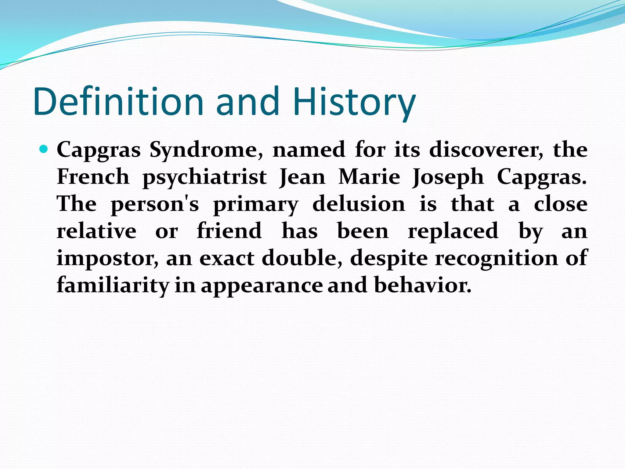 Capgras syndrome---Vit B12 deficiency | PPTX