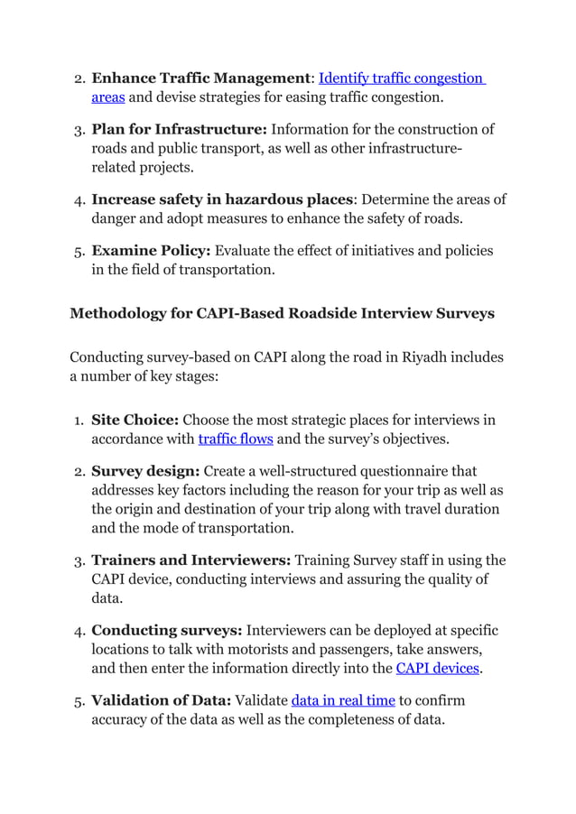 CAPI Based Roadside Interview Studies in KSA | PDF | Free Download