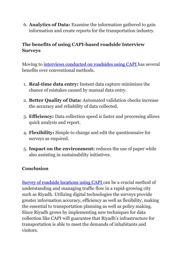 CAPI Based Roadside Interview Studies in KSA | PDF | Free Download