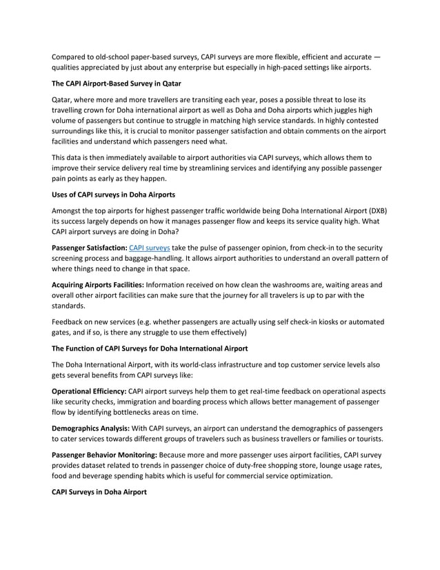 CAPI surveys at airports in Qatar ----PDF | PDF