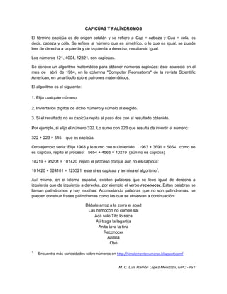 Capicúas y palíndromos | PDF