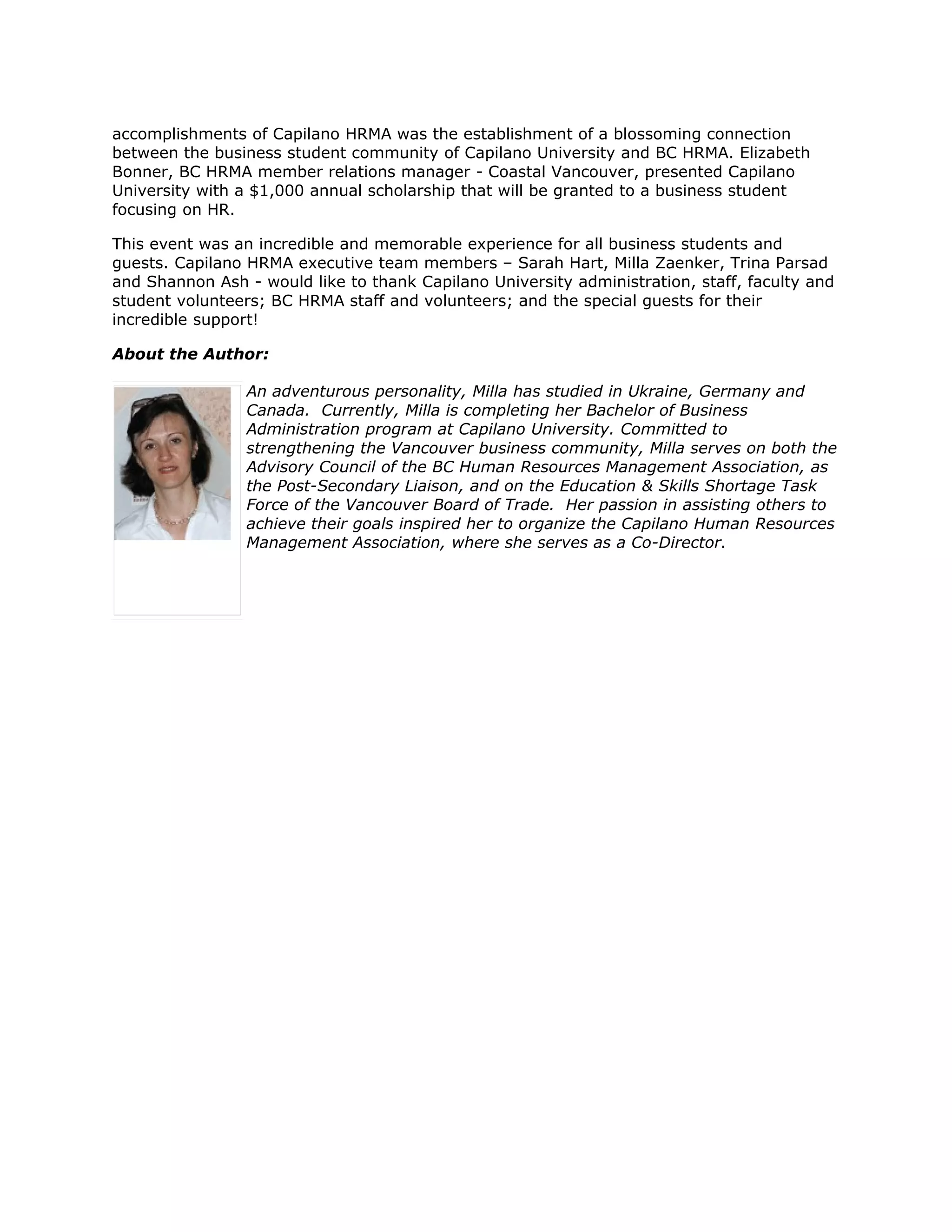 Capilano HRMA Hosts Networking Luncheon | DOC