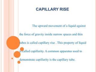power point presentation on capillary action | PPTX