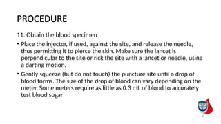 CAPILLARY BLOOD GLUCOSE MONITORING POWERPOINT | PPTX