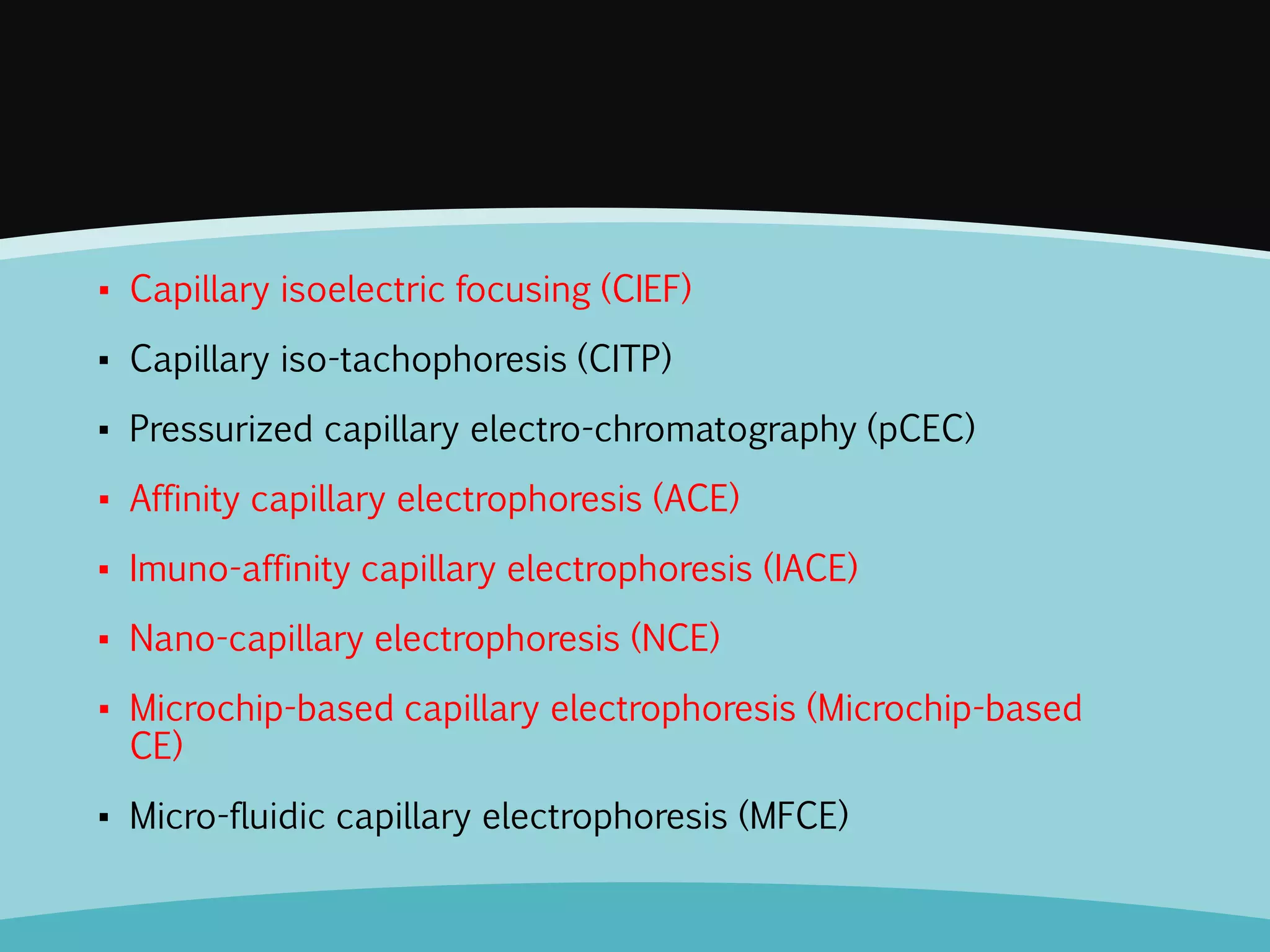 Capillary electrophoresis principles and applications | PPTX