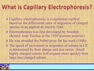 Capillary Electrophoresis by Sachin Kuhire | PPTX