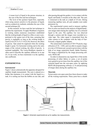 Capillary rise in core spun yarn | PDF