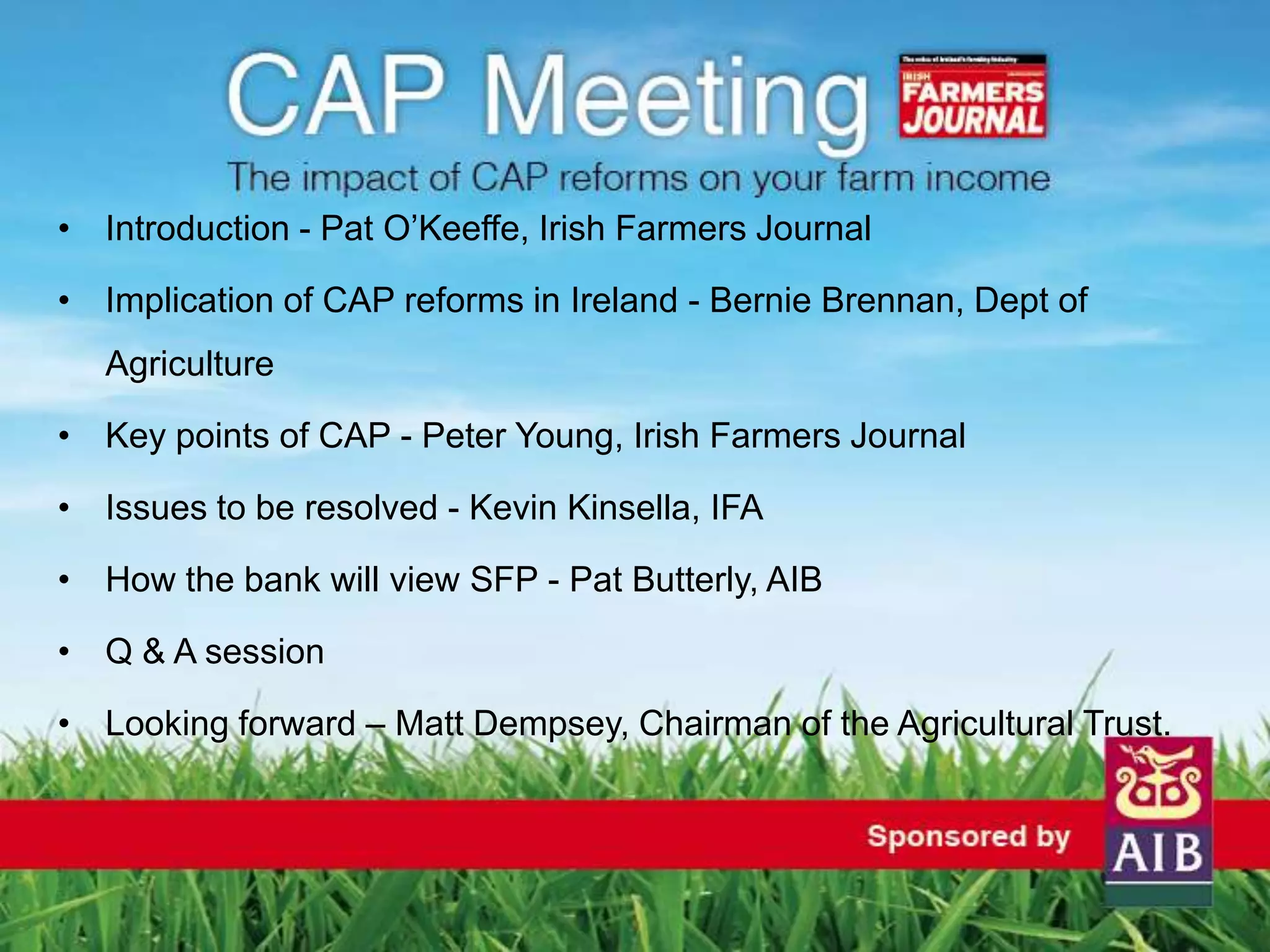Cap information meetings agenda | PPT
