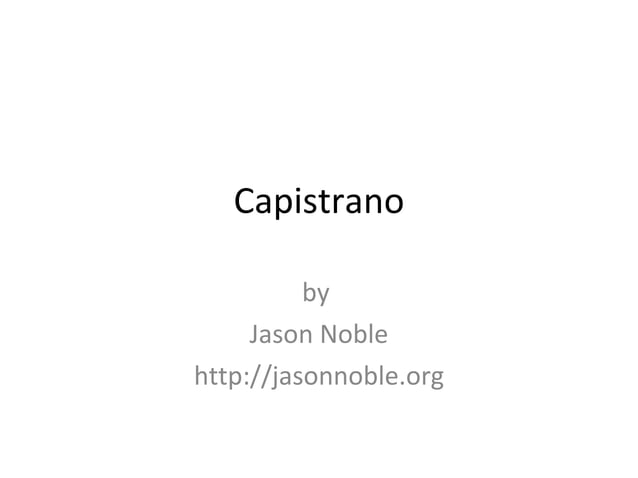 Capistrano | PPT
