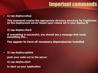 Capistrano - Deployment Tool | PPT