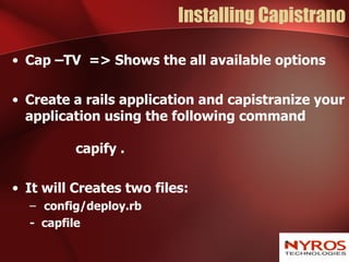 Capistrano - Deployment Tool | PPT