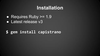 Capistrano demo | PPT
