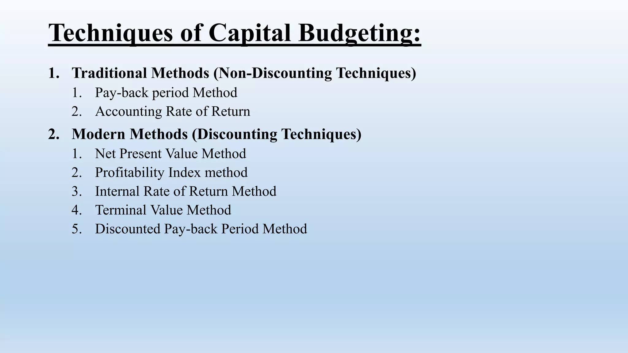 Capital budgeting Techniques | PPTX
