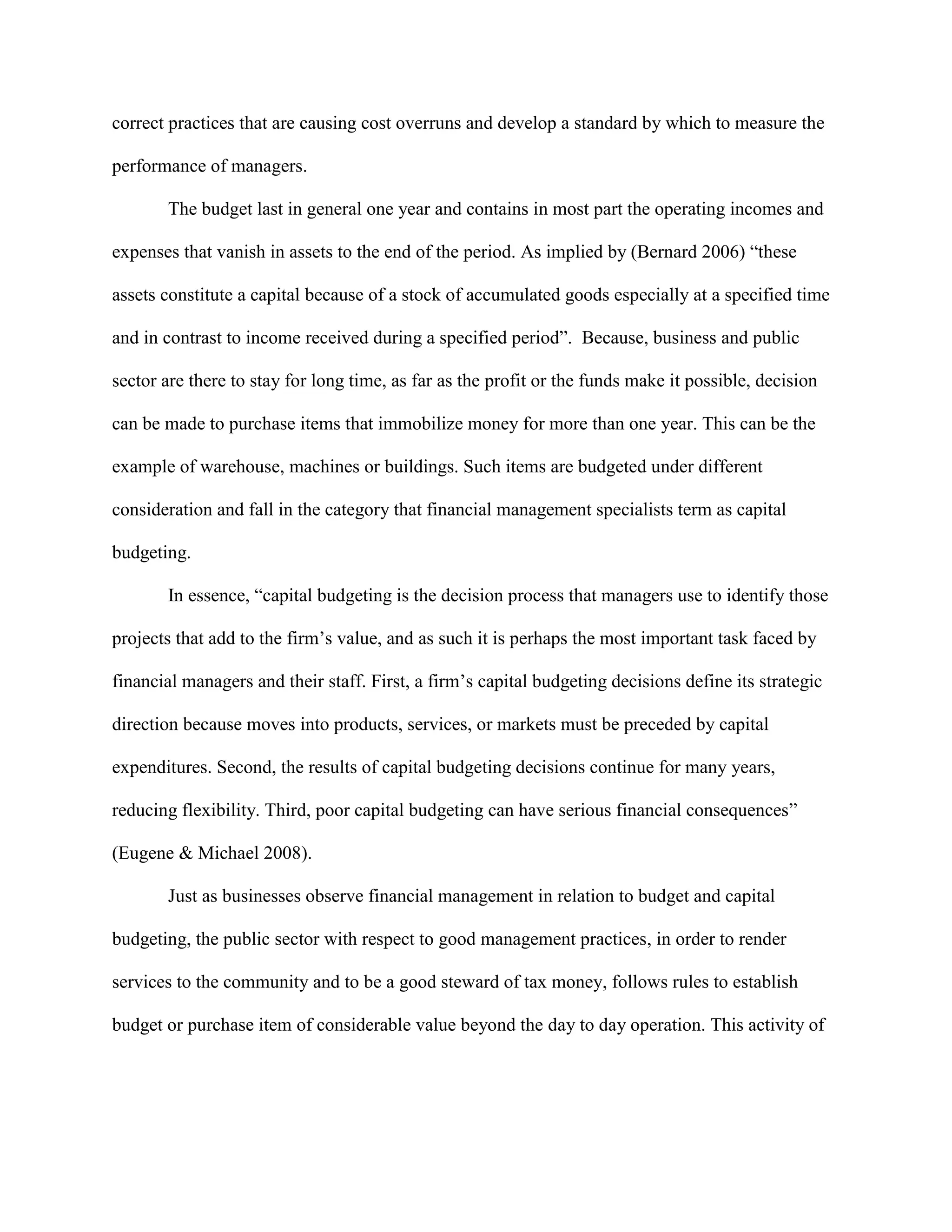 Capital Budgeting And Public Financial Management | DOCX