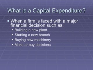 Capital Expenditures Presentation V3 | PPT