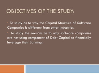 Capital Structure & Financial Leverage Analysis of Software Industry | PPT