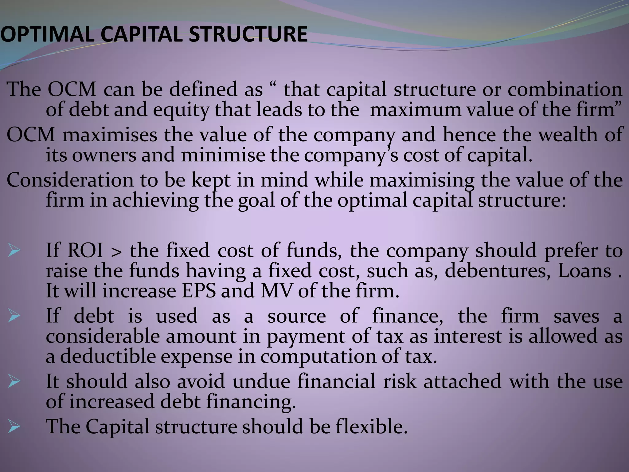 Capital structure-theories | PPTX | Stocks and Bonds | Personal Investing