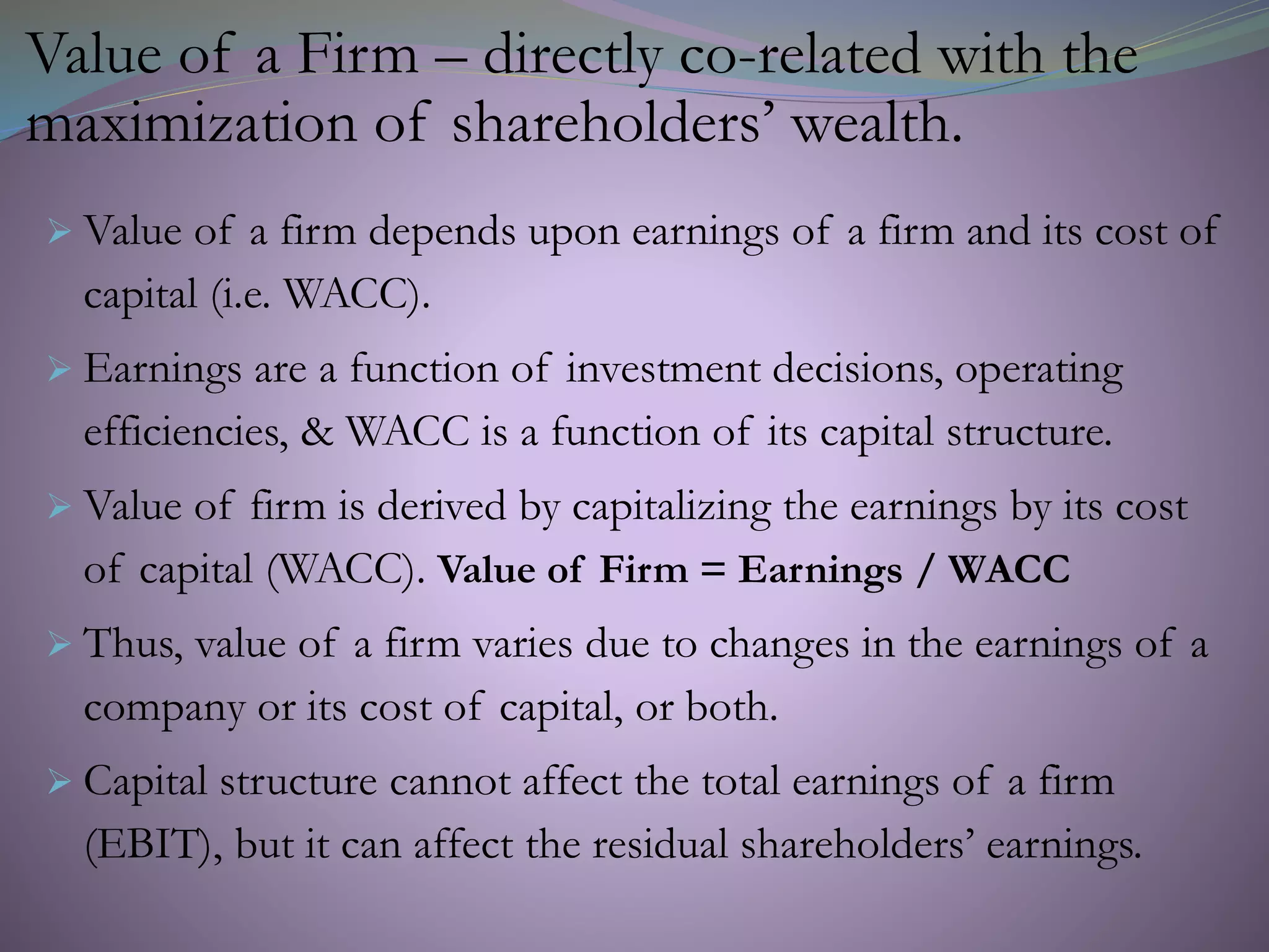 Capital structure-theories | PPTX