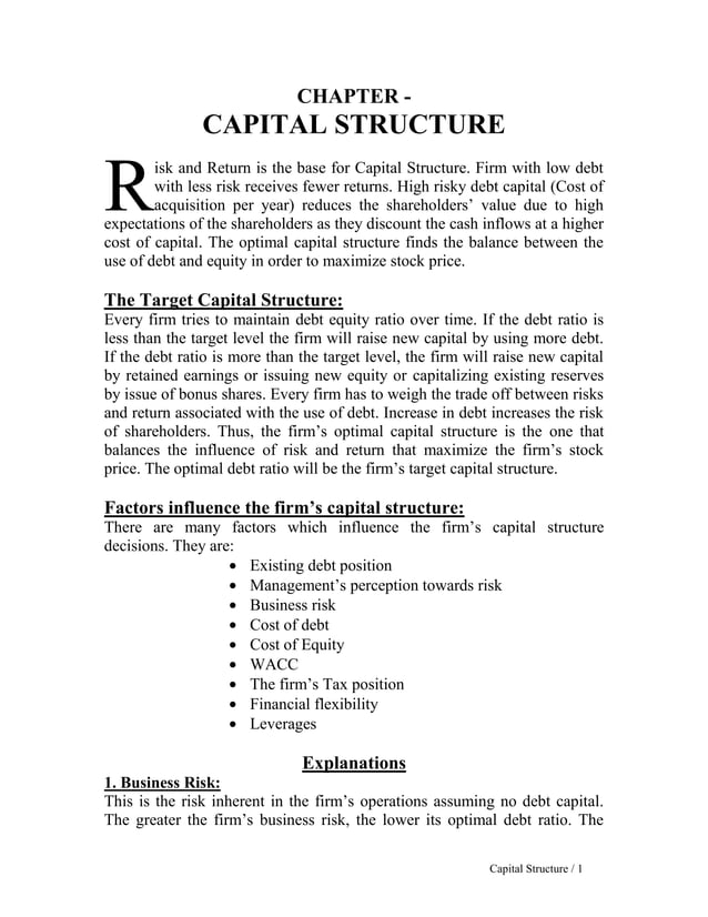 Capital Structure | PPT