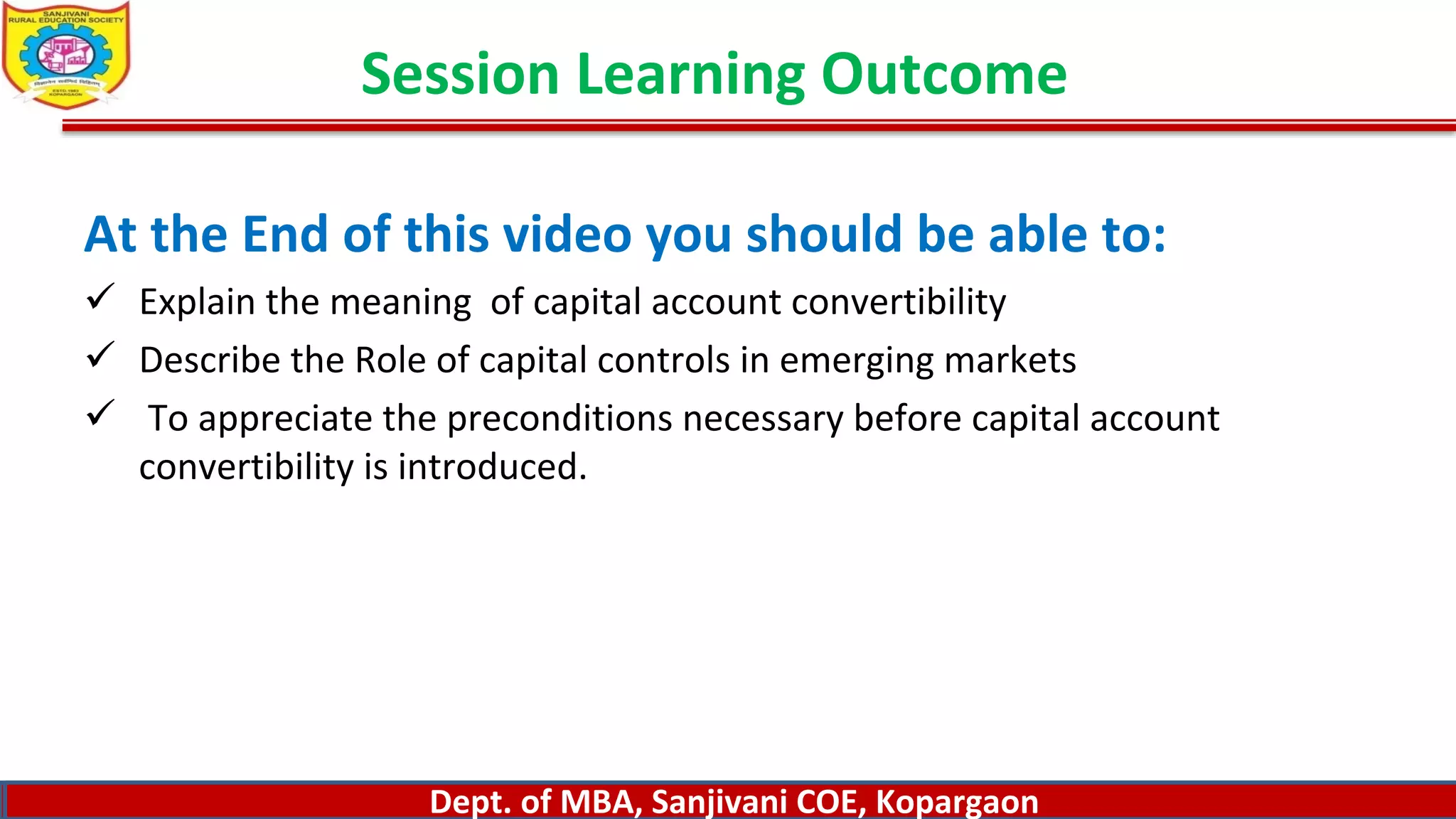 Capital account convertibility and capital controls | PPT